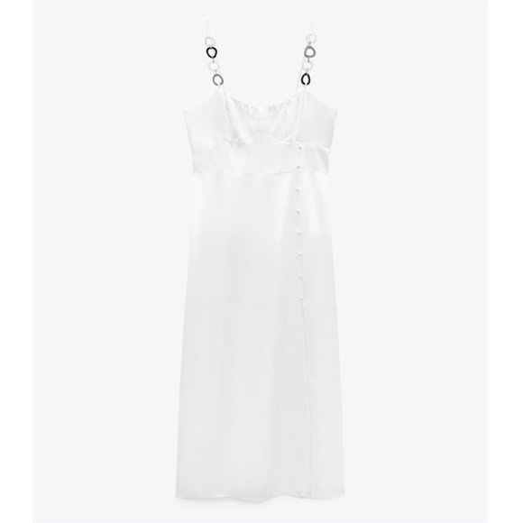 Zara | Dresses | Zara White Midi Dress | Poshmark